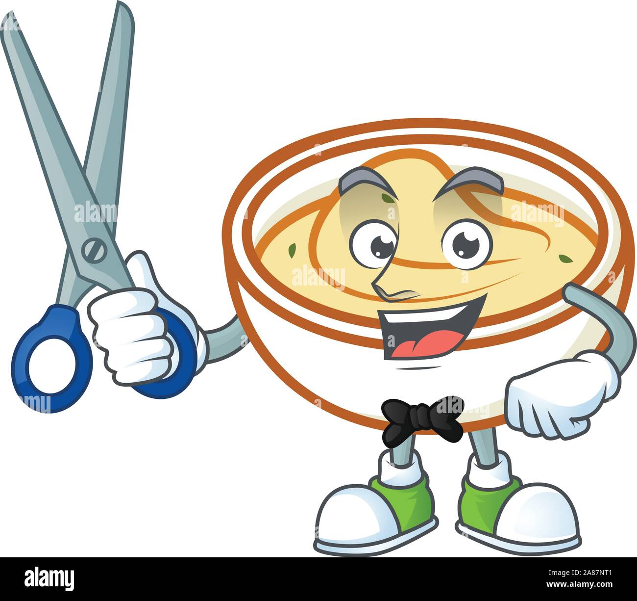 Mashed potatoes cartoon character with mascot barber Stock Vector Image ...