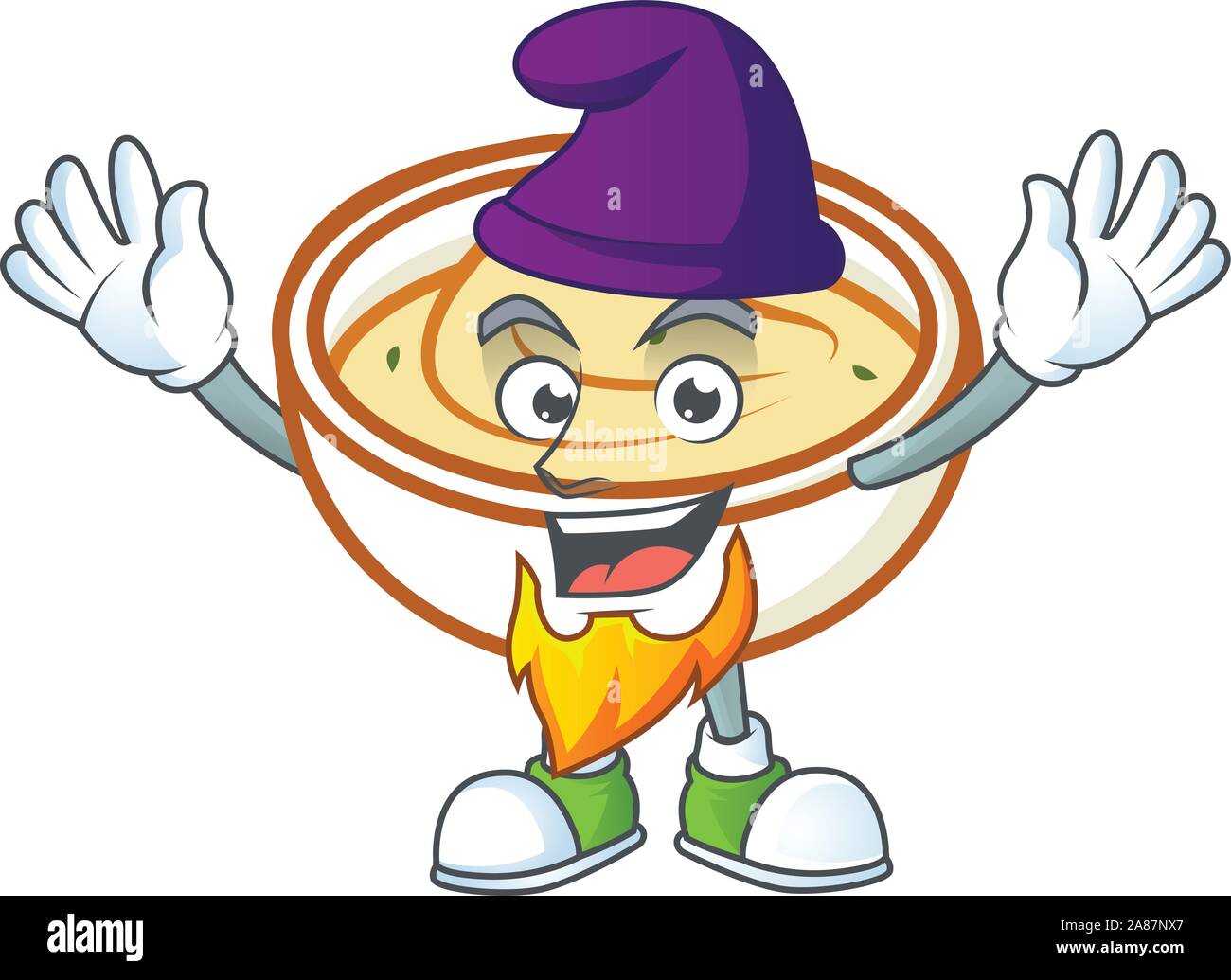 Mashed potatoes cartoon character with mascot elf Stock Vector Image ...