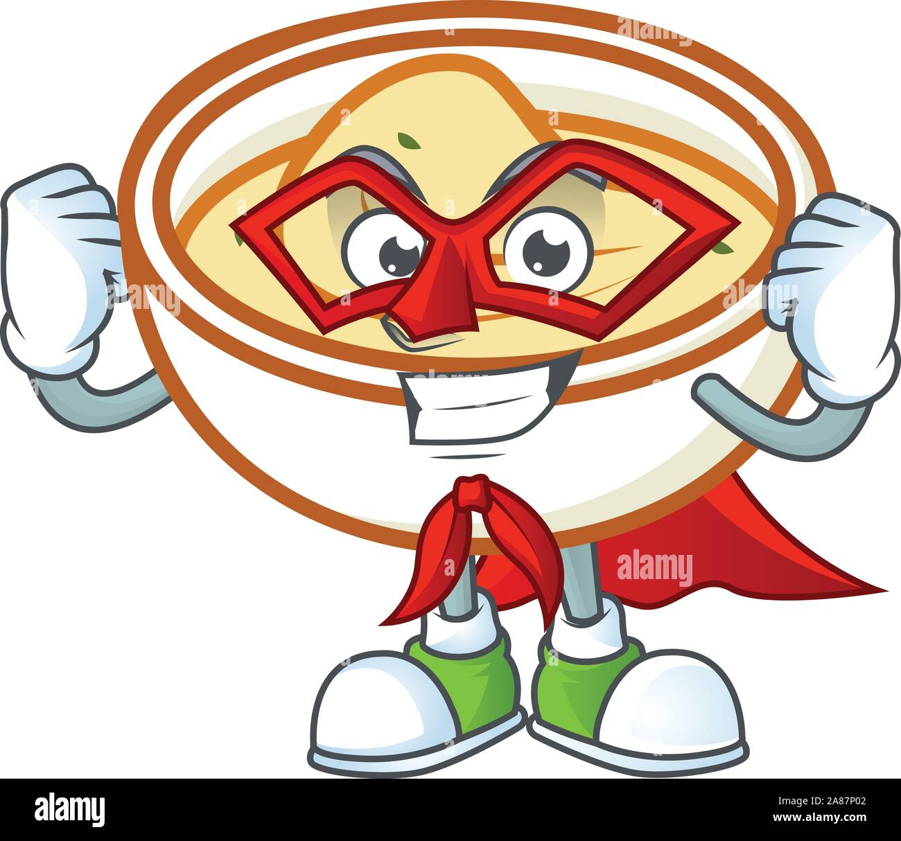 Mashed potatoes with super hero character on white background Stock ...