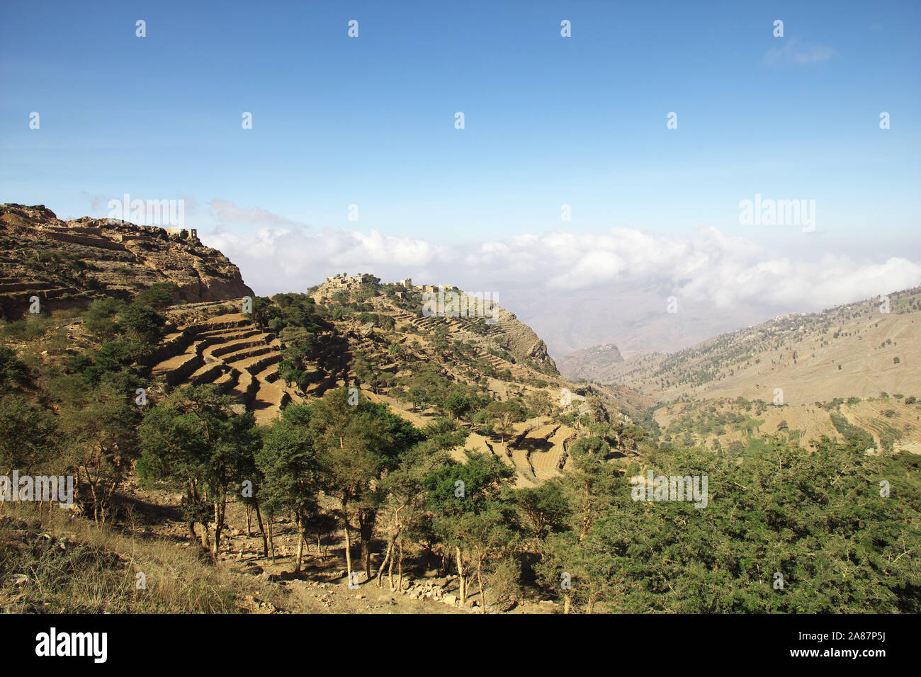 Wadi Sara in mountains, Yemen Stock Photo - Alamy