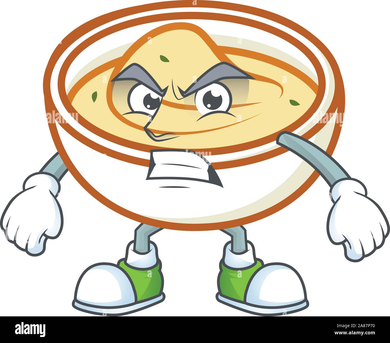 Mashed potatoes with annoyed character on white background Stock Vector ...