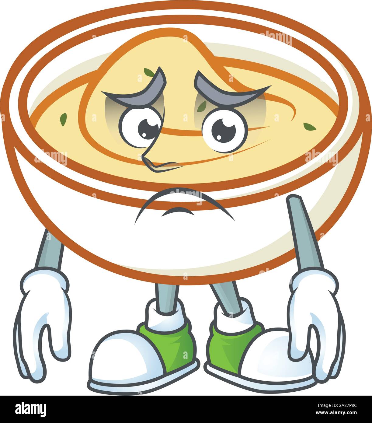 Delicious mashed potatoes with afraid mascot character Stock Vector ...