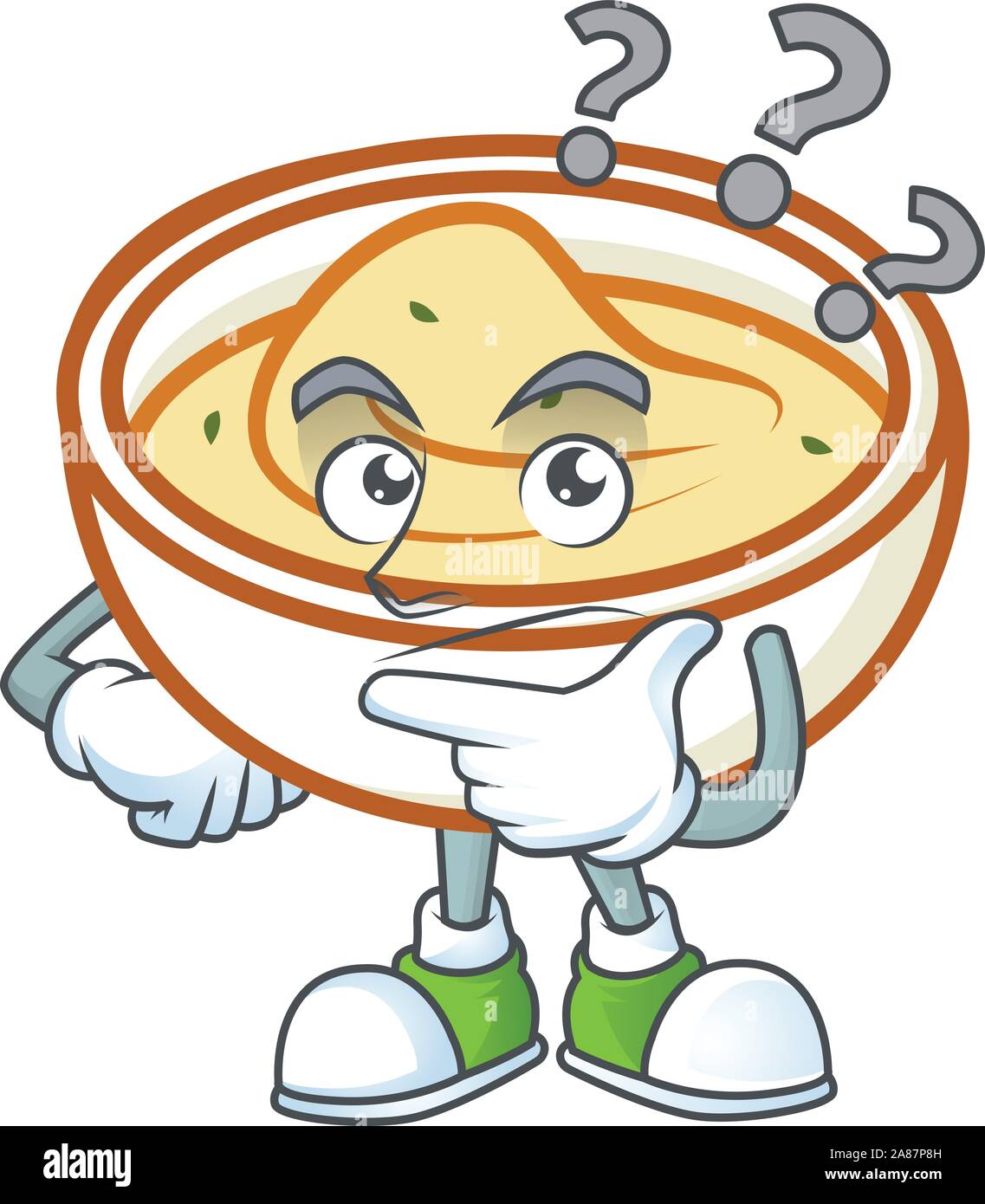 Delicious mashed potatoes with thinking mascot character Stock Vector ...