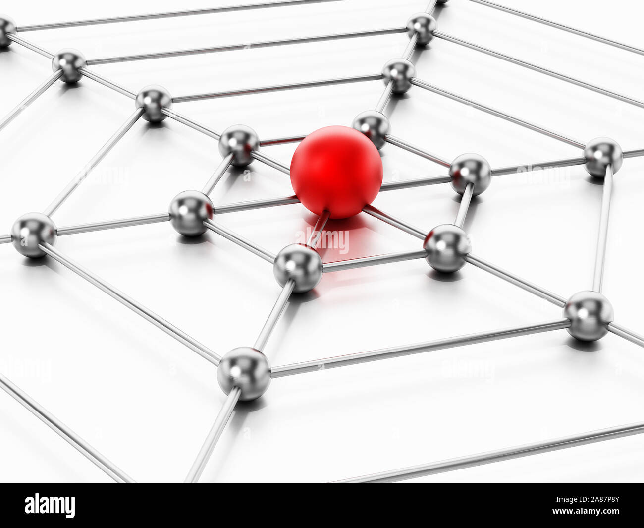 Spider web network with metal spheres. 3D illustration Stock Photo - Alamy