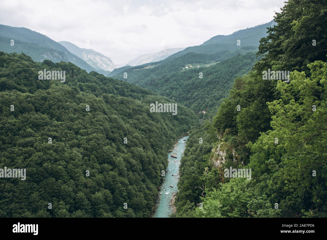 Beautiful view of the natural landscape in the canyon of the Tara River ...
