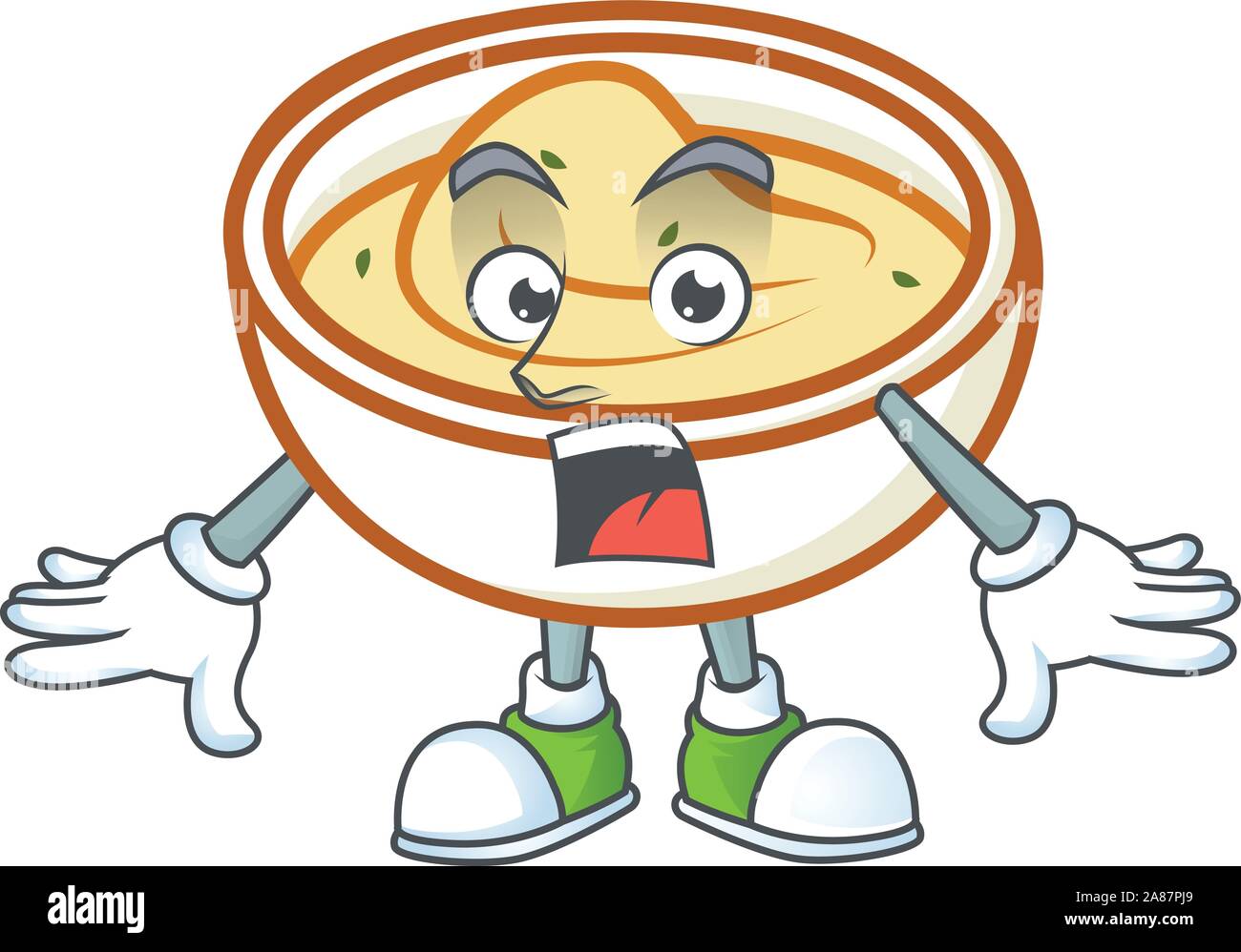 Delicious mashed potatoes with surprised mascot character Stock Vector ...