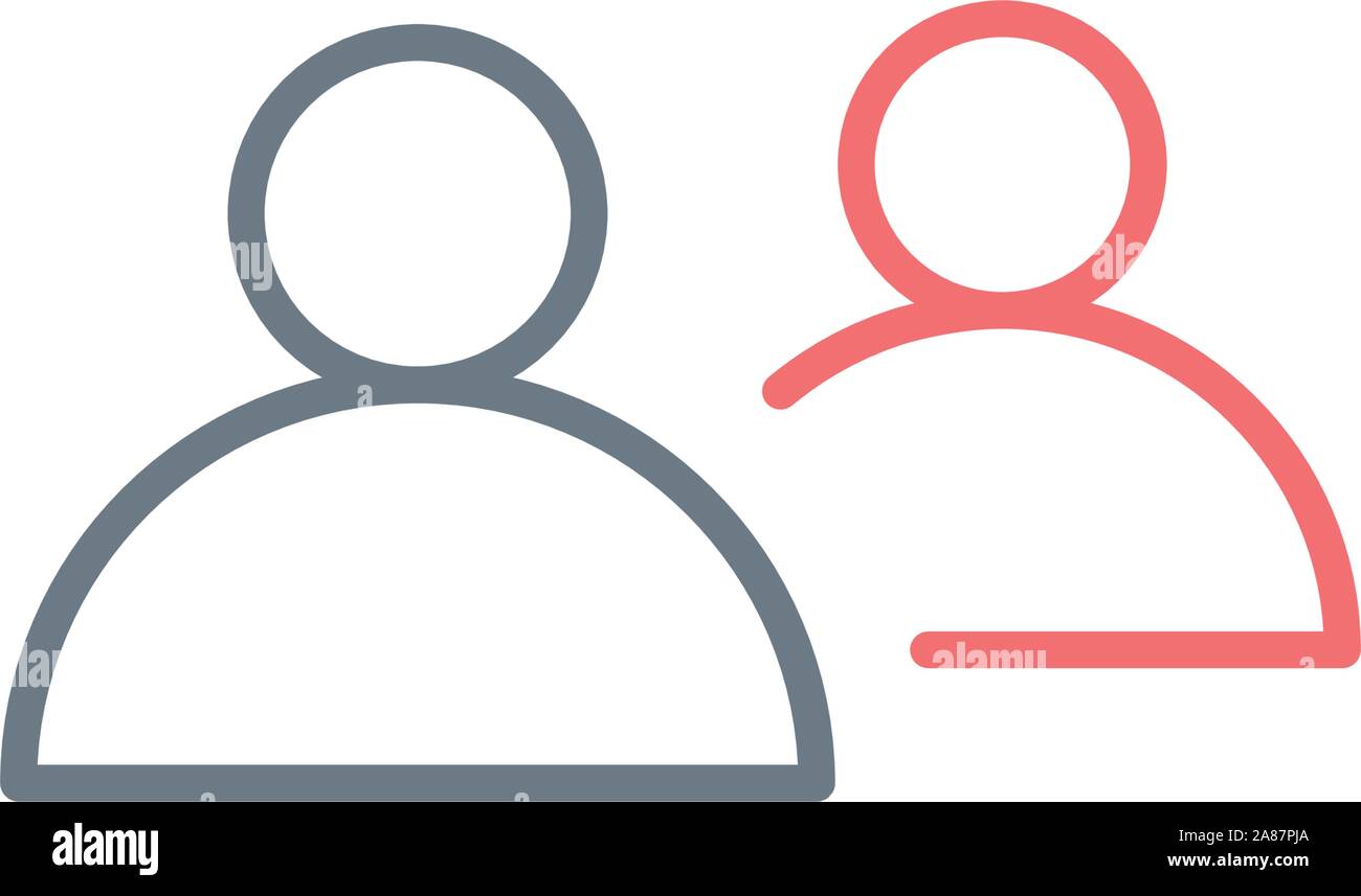 Line icon two people, one behind. Editable stroke. Stock Vector ...