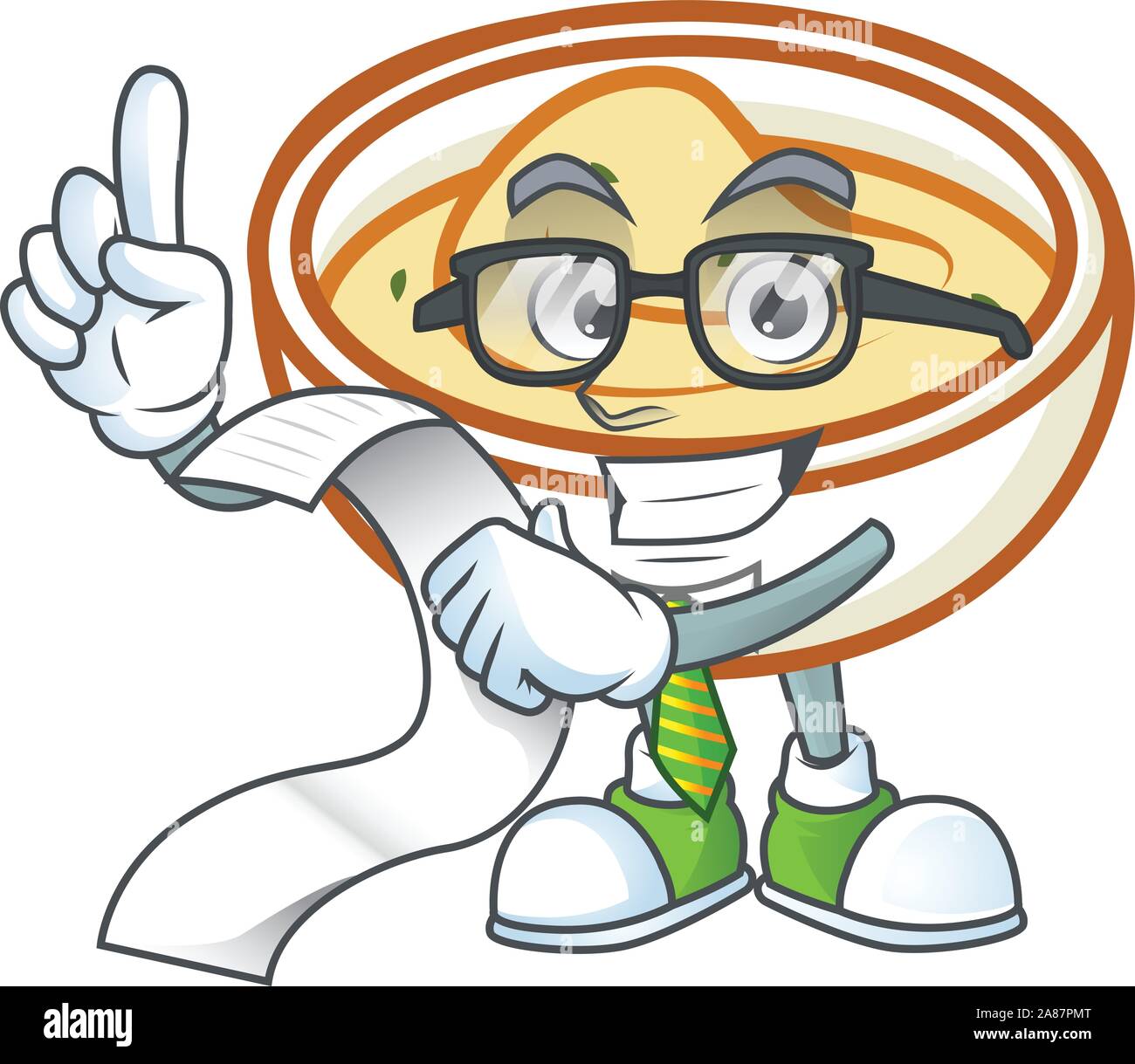 Delicious mashed potatoes with holding bill mascot character Stock ...