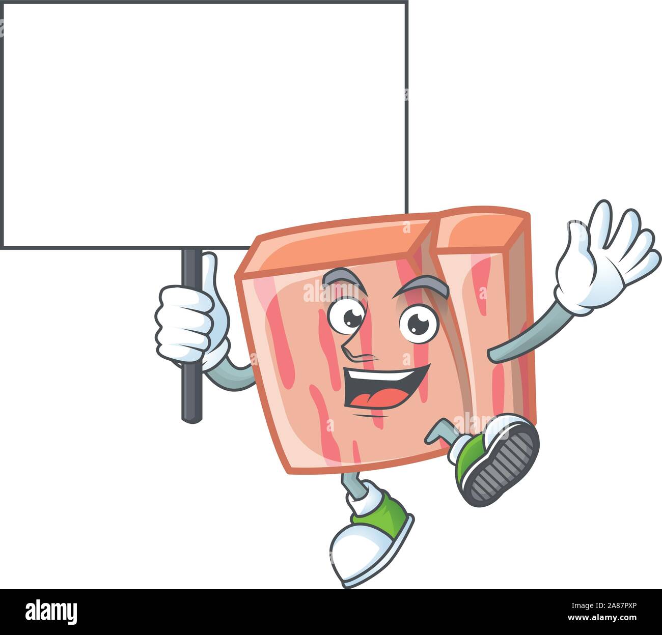 Fresh meat cartoon with bring board character shape Stock Vector Image ...