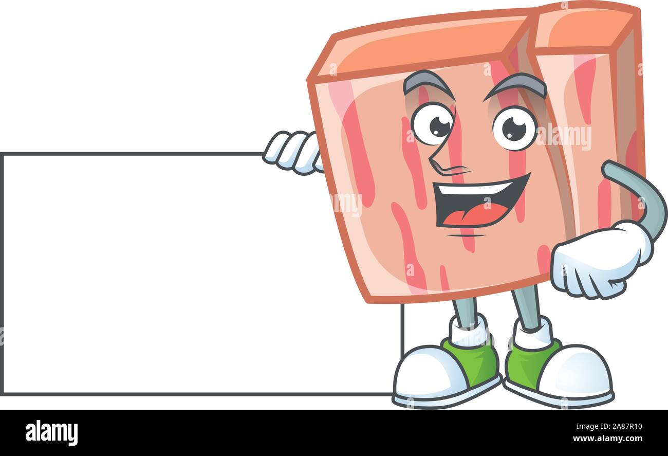 Fresh meat cartoon with grinning with board character shape Stock ...