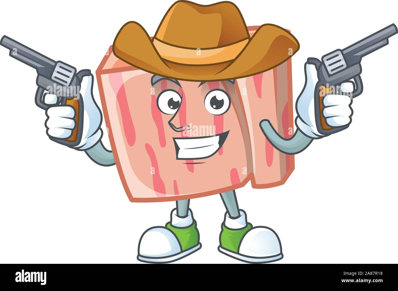 Fresh meat cartoon with cowboy character shape Stock Vector Image & Art ...