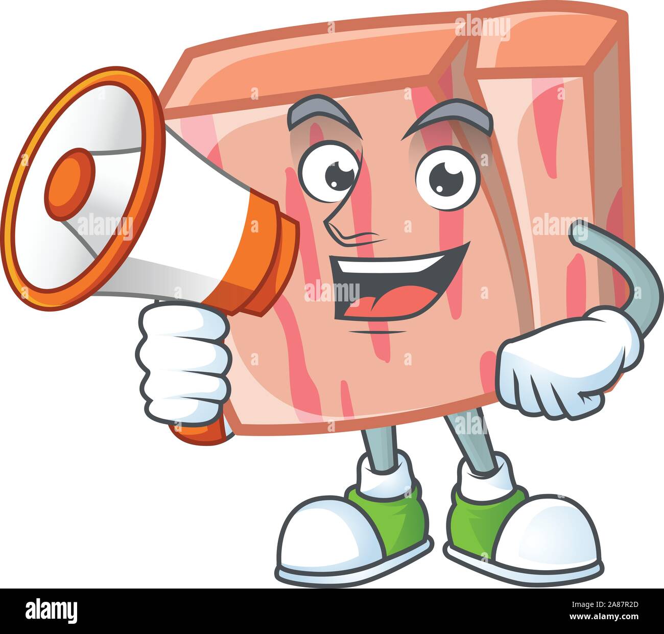 Fresh meat cartoon with holding megaphone character shape Stock Vector ...