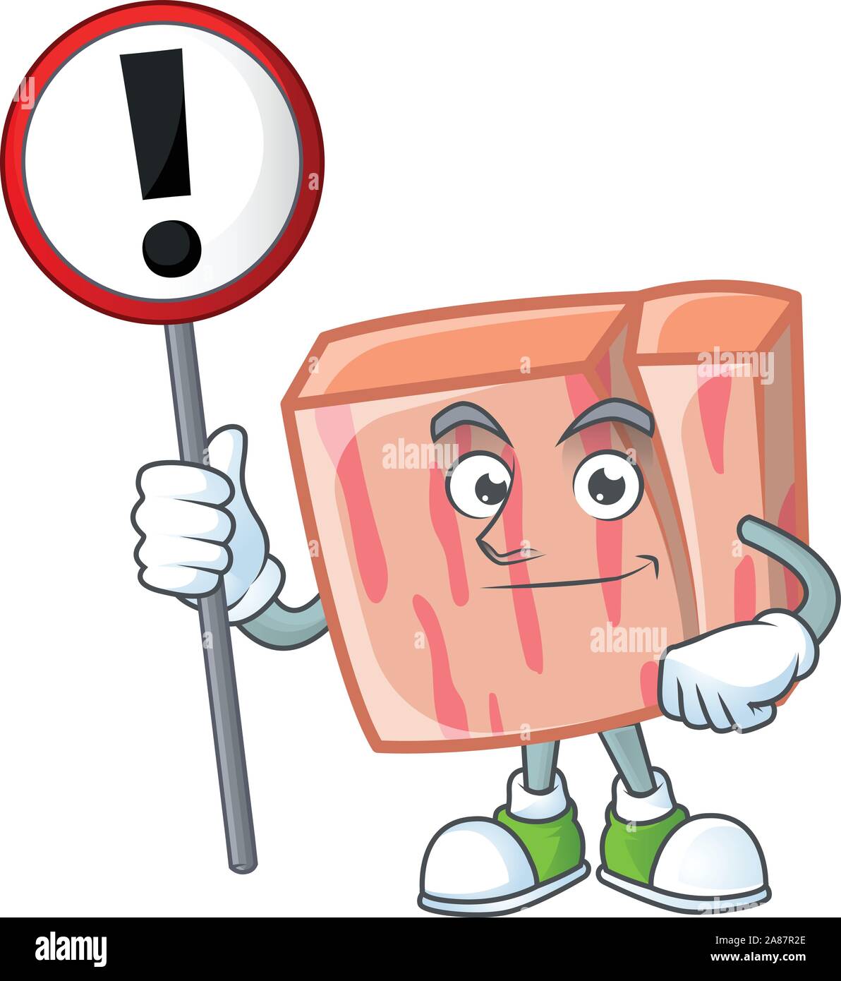 Fresh meat cartoon with sign warning character shape Stock Vector Image ...