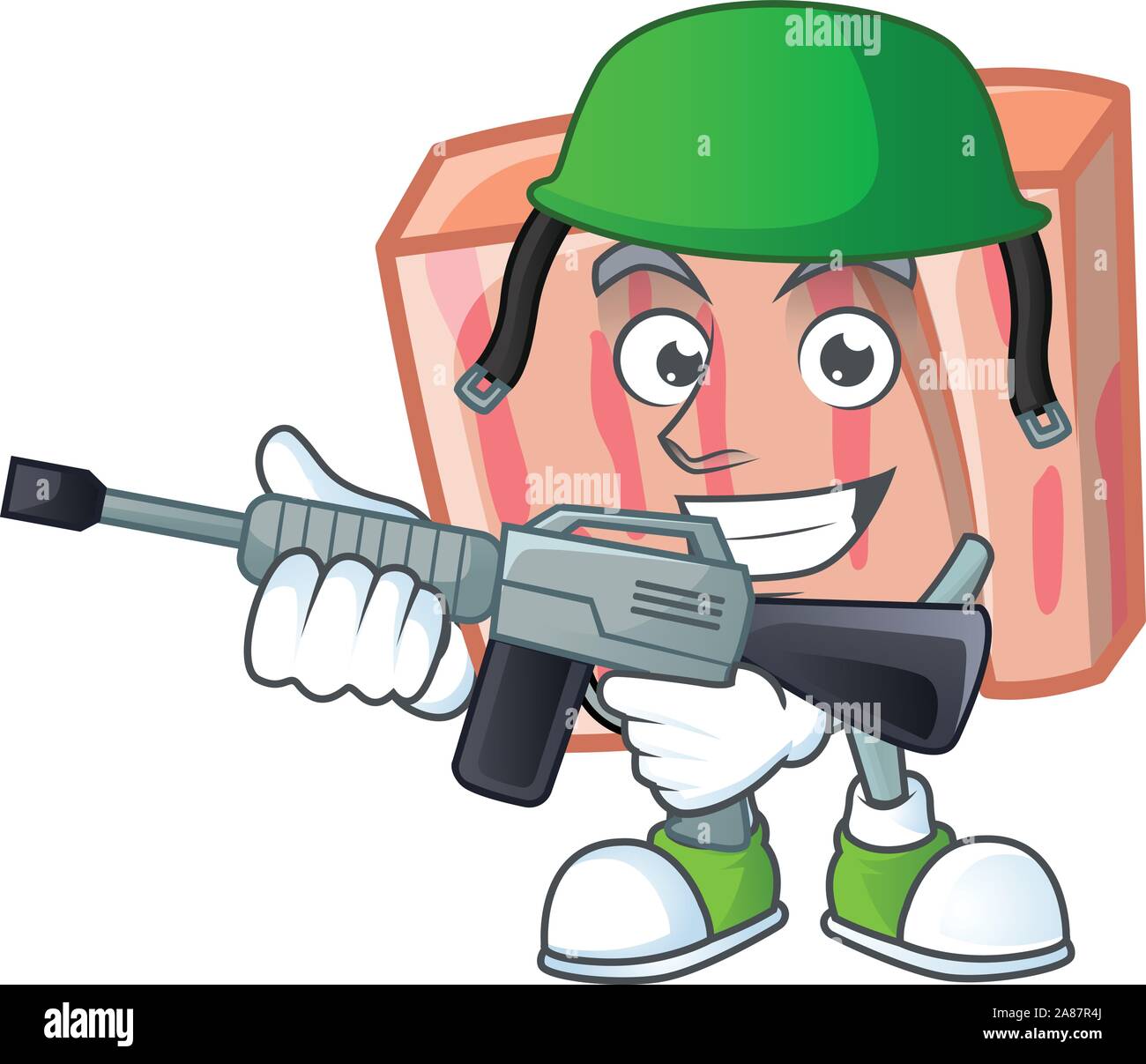 Fresh meat cartoon with army character shape Stock Vector Image & Art ...