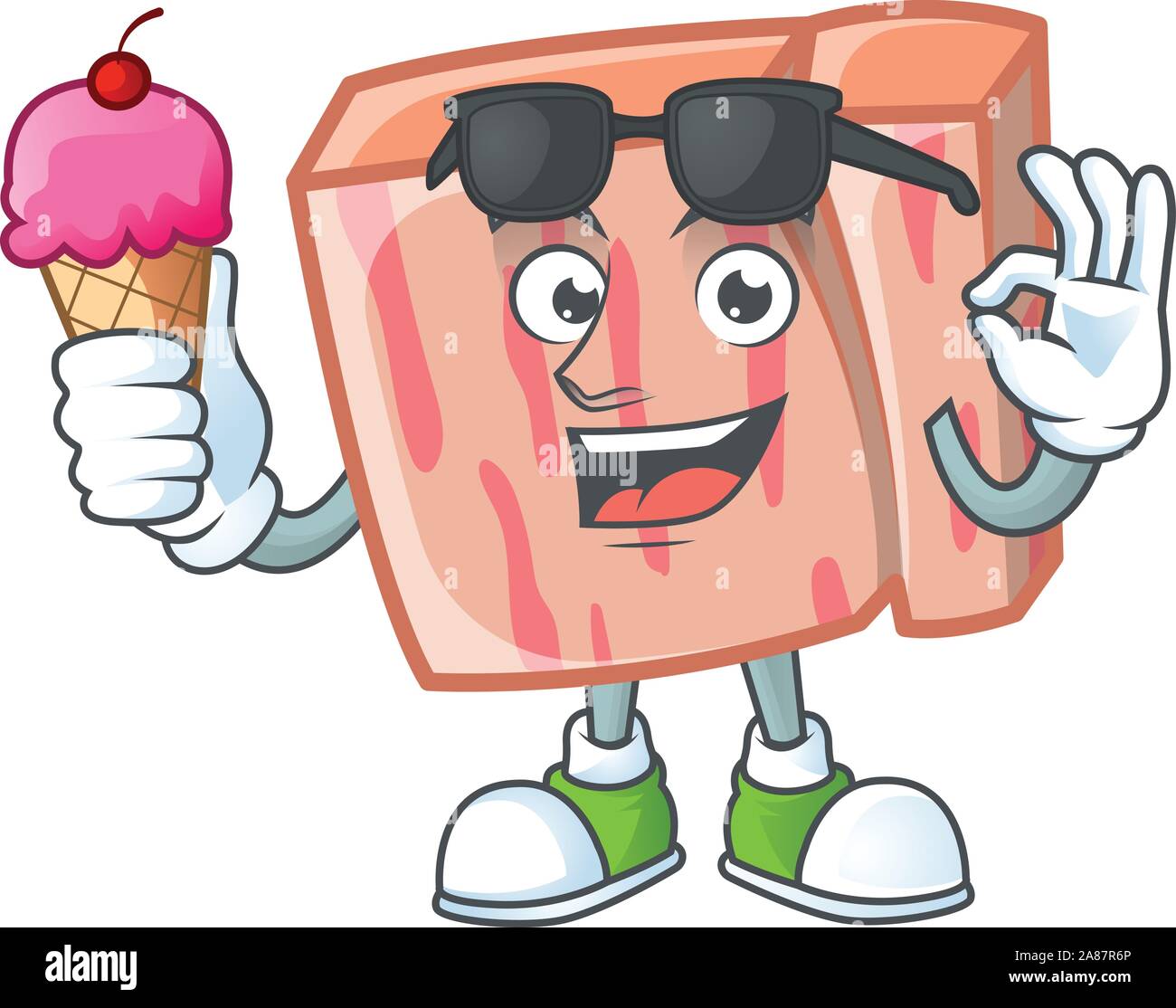 Meat for ingredient food with ice cream mascot Stock Vector Image & Art ...