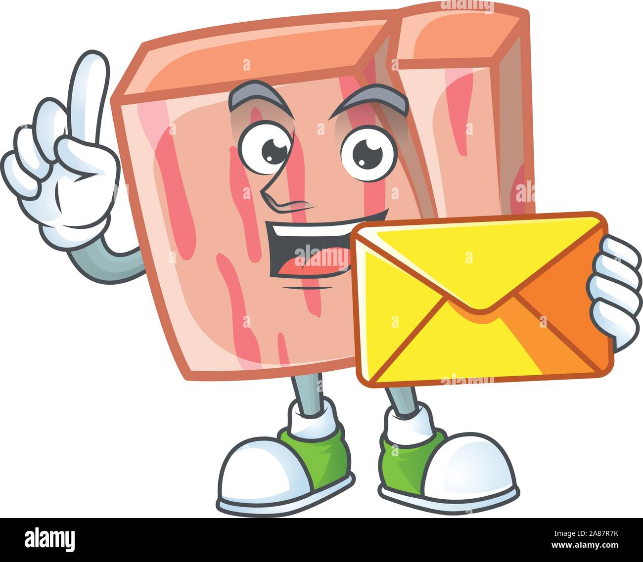 Meat for ingredient food with bring envelope mascot Stock Vector Image ...