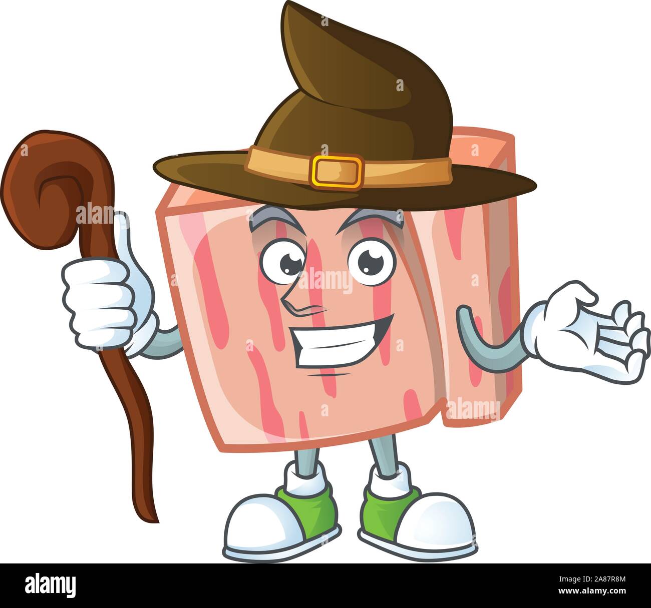 Meat with witch character on white background Stock Vector Image & Art ...