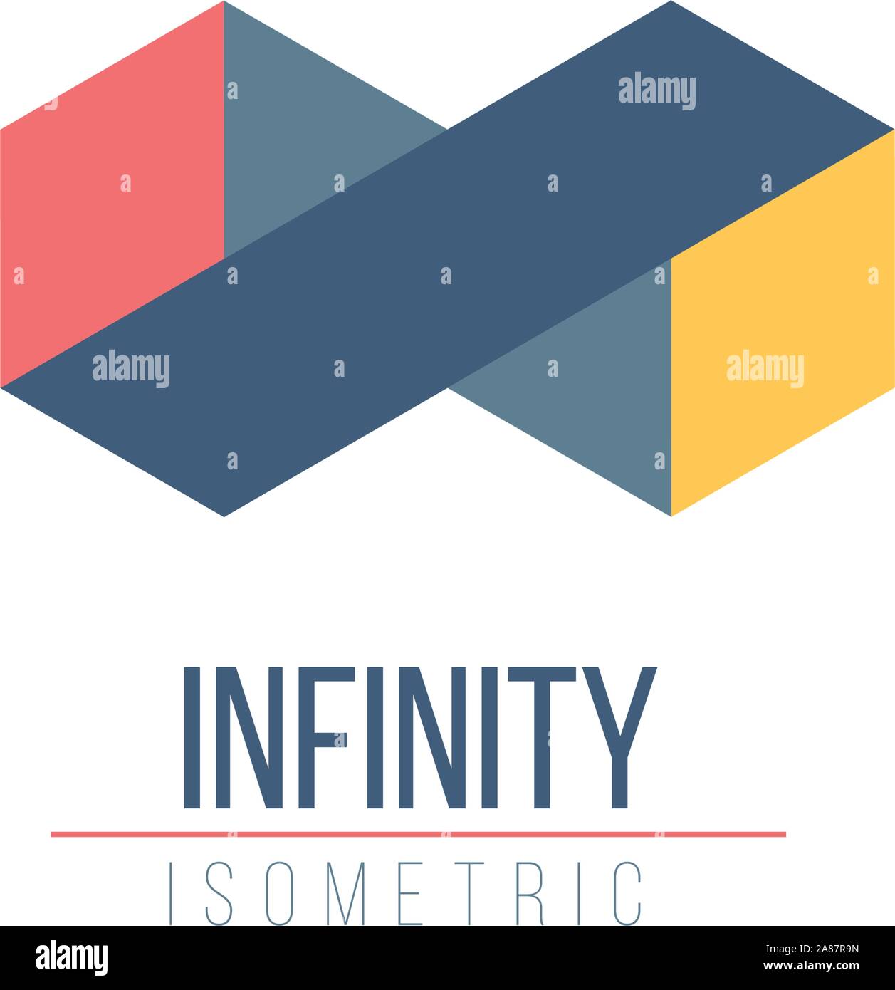 Infinity logo 3D geometric symbol, optical illusion shape , overlapping ...