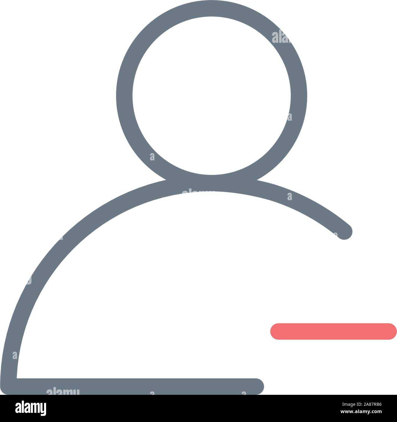 User profile with minus sign line icon for web, mobile and infographics ...
