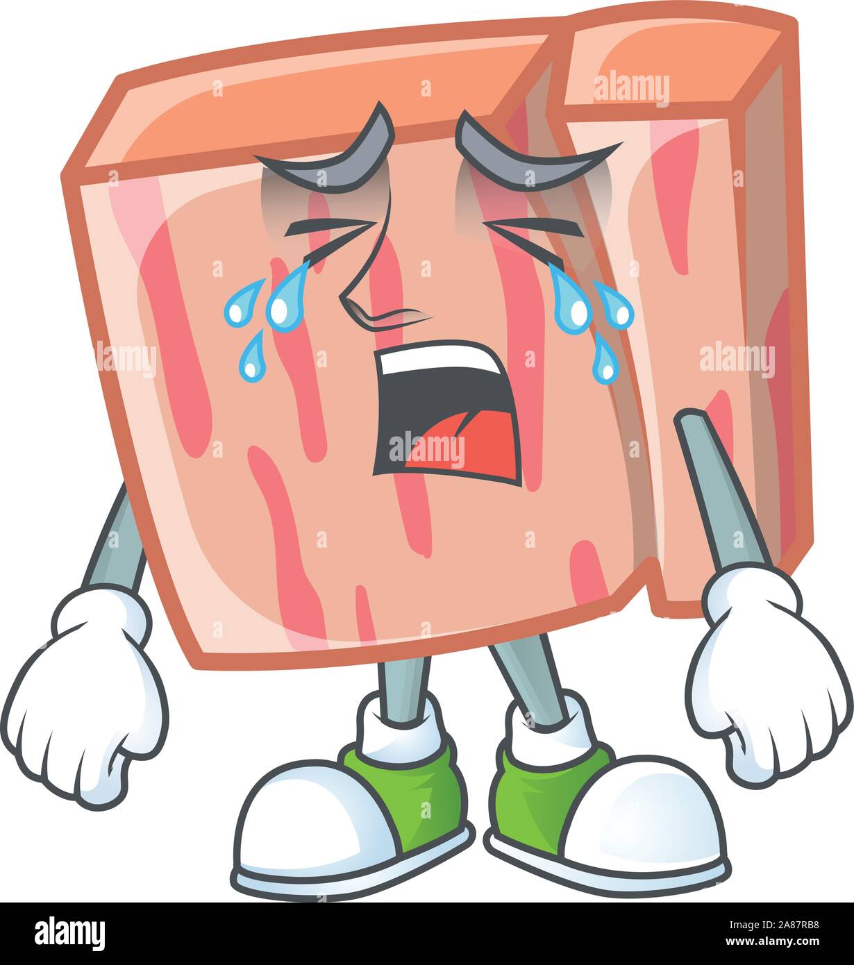 Meat with crying character on white background Stock Vector Image & Art ...