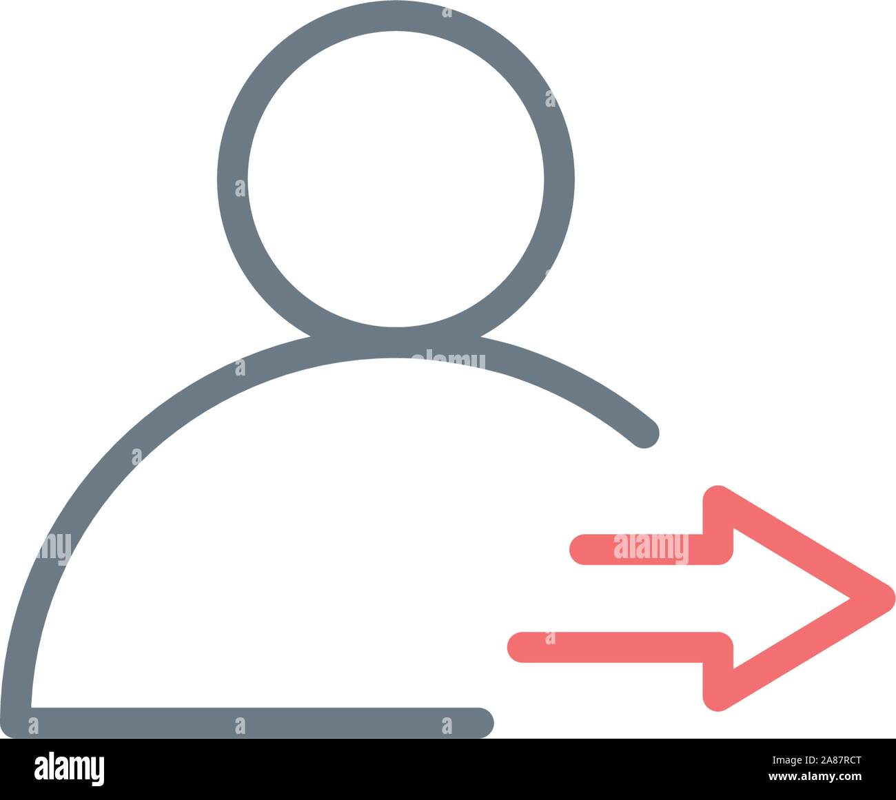 profile logout icon with arrow out, Editable stroke. Stock Vector illustration isolated on white ...