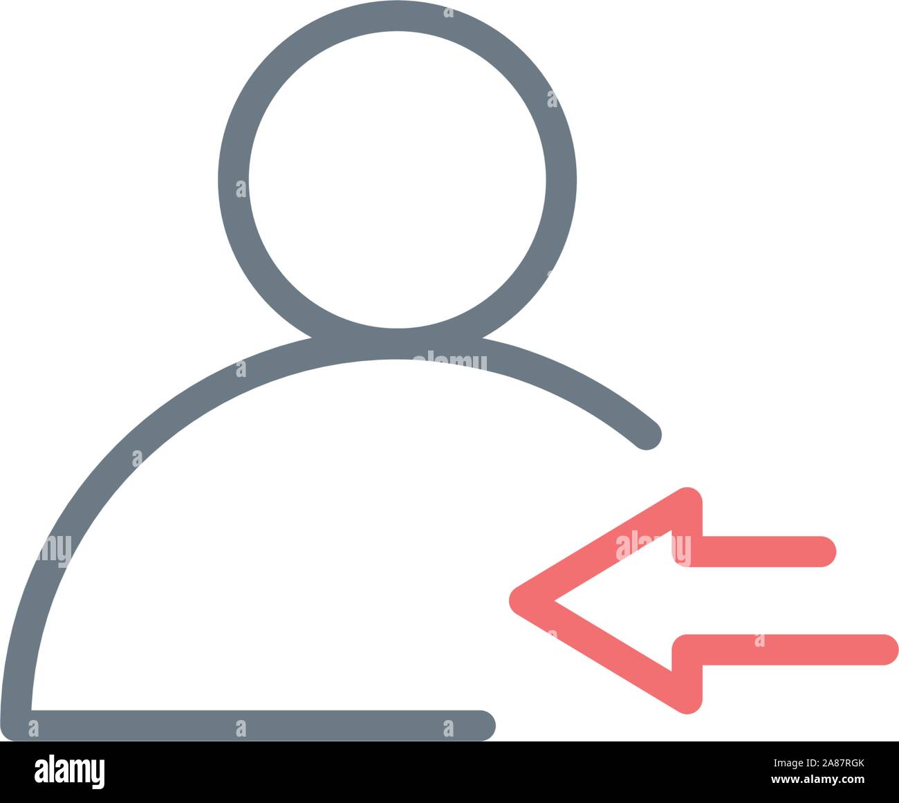 Login Profile with arrow in icon vector, line outline user account ...