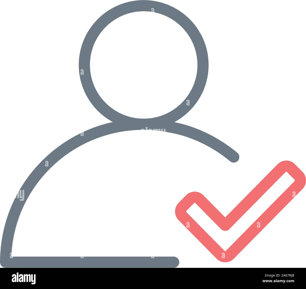 Validated or virified user linear icon. Profile outline pictogram with ...