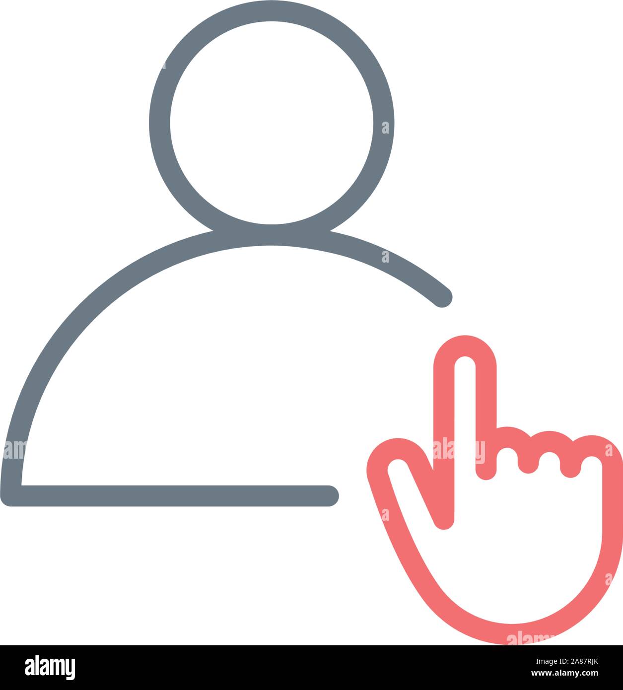 Linear user profile Icon with hand clicking for Design and Websites ...