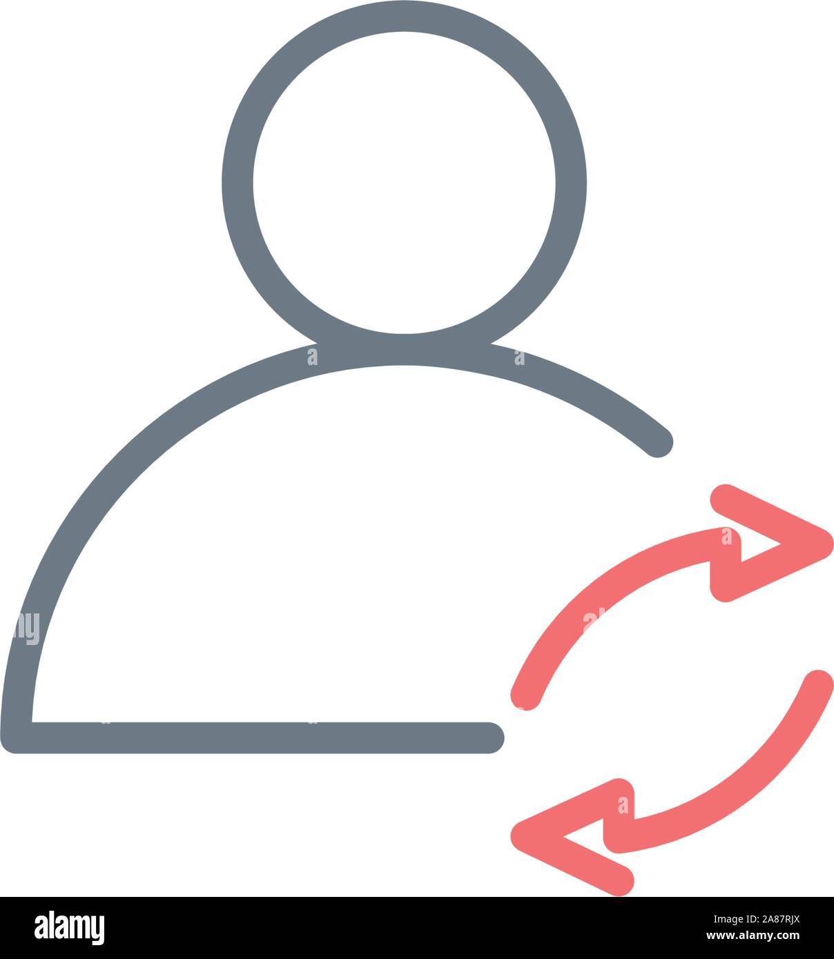 User icon with refresh or sync circle arrows. Stock Vector illustration ...