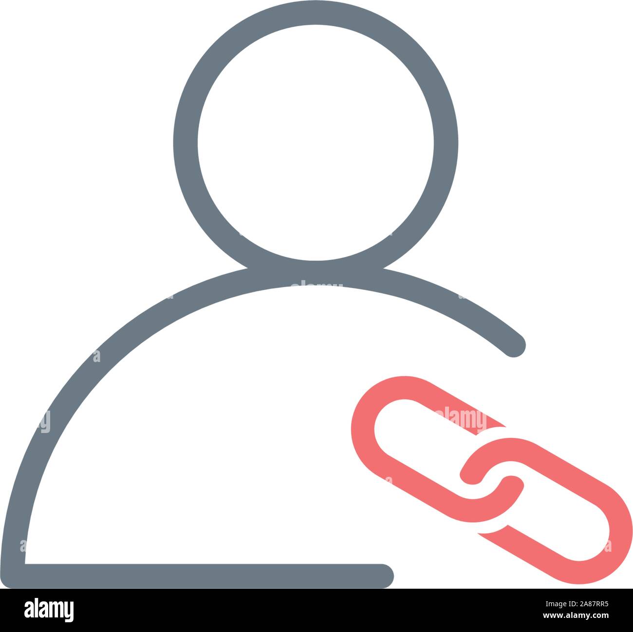 Linear user profile icon with link. Stock Vector illustration isolated on white background Stock ...