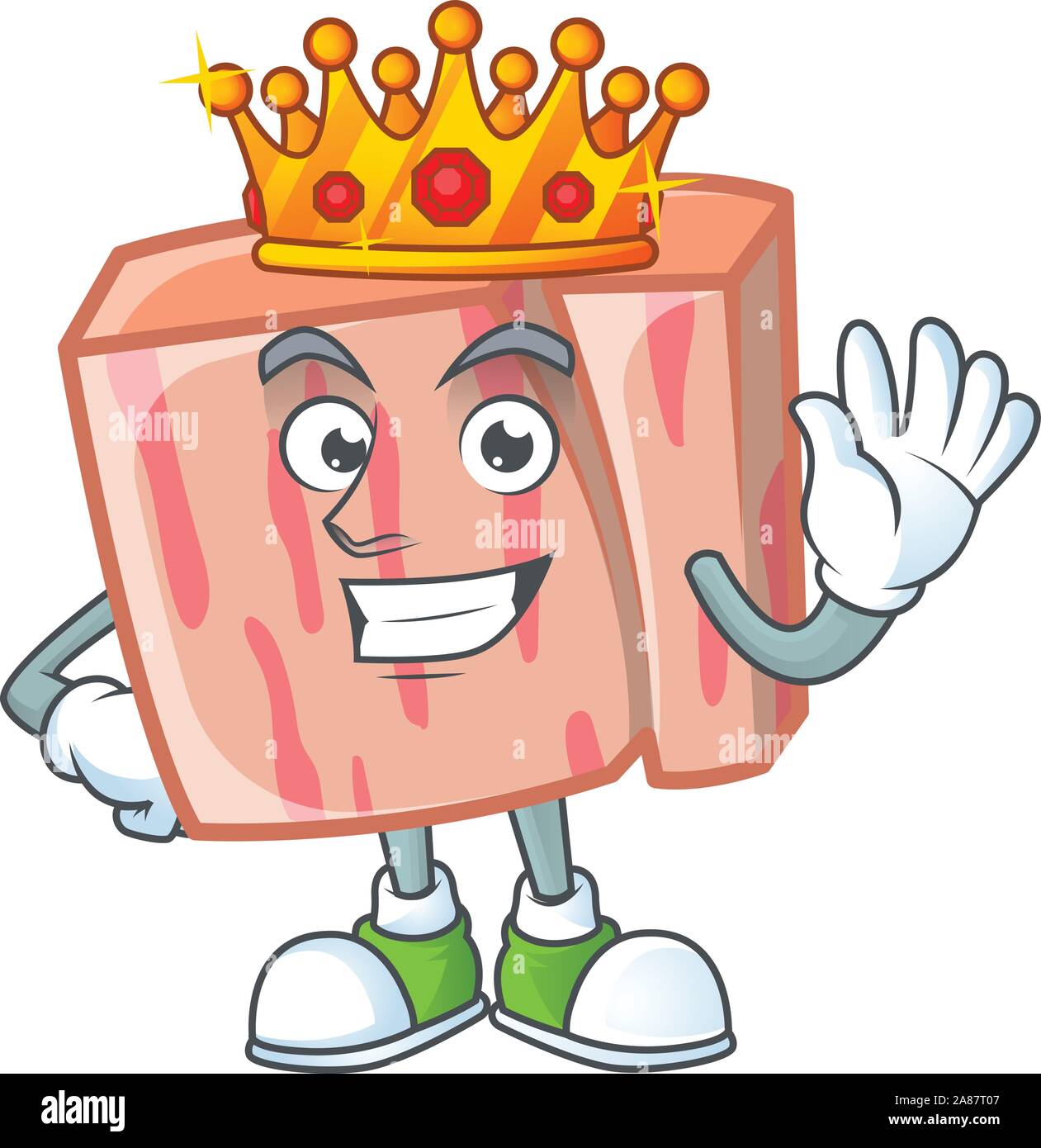 Cartoon meat in the character mascot king Stock Vector Image & Art - Alamy