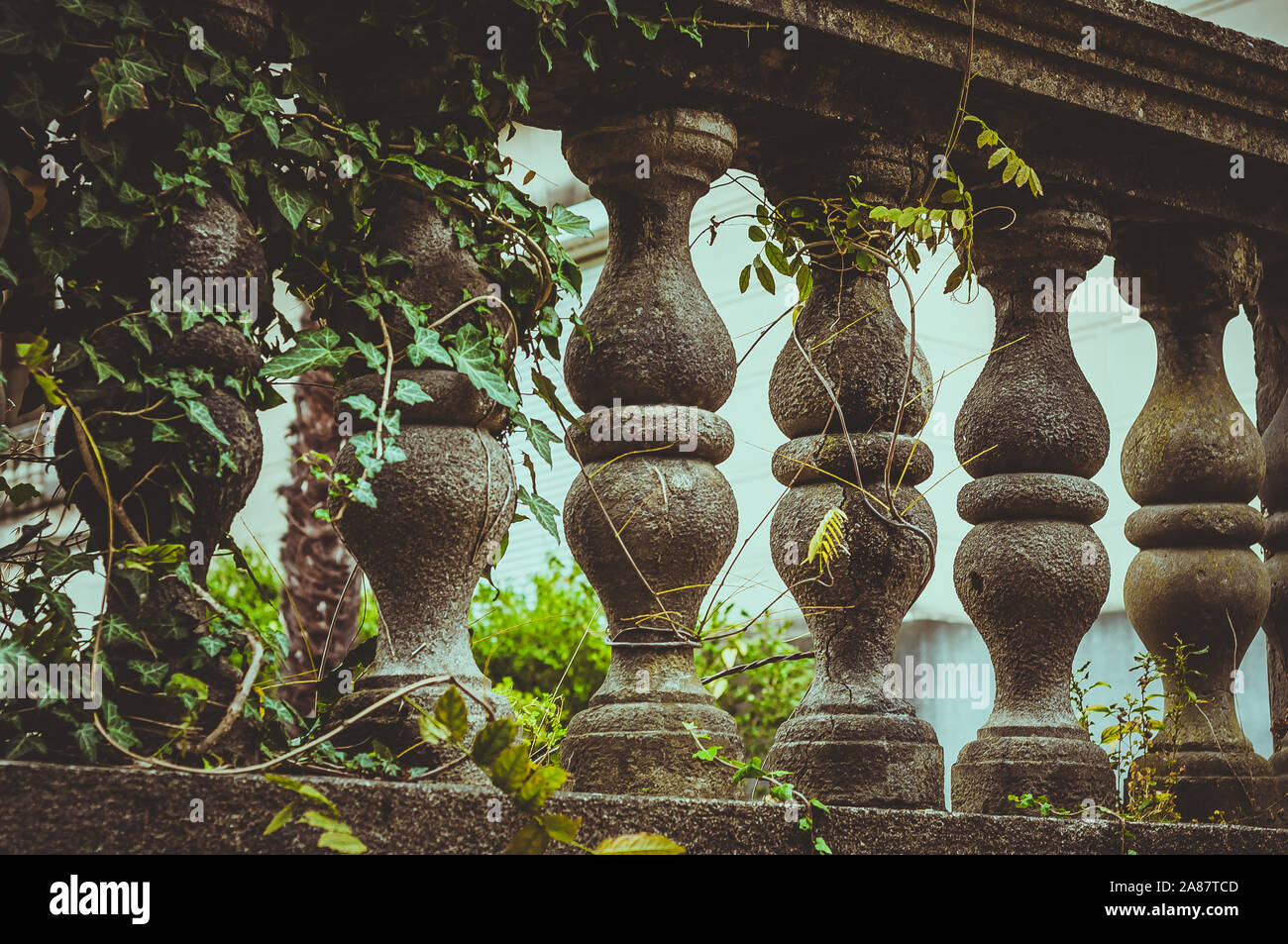 Balusters made of stone on the old historic staircase Stock Photo - Alamy