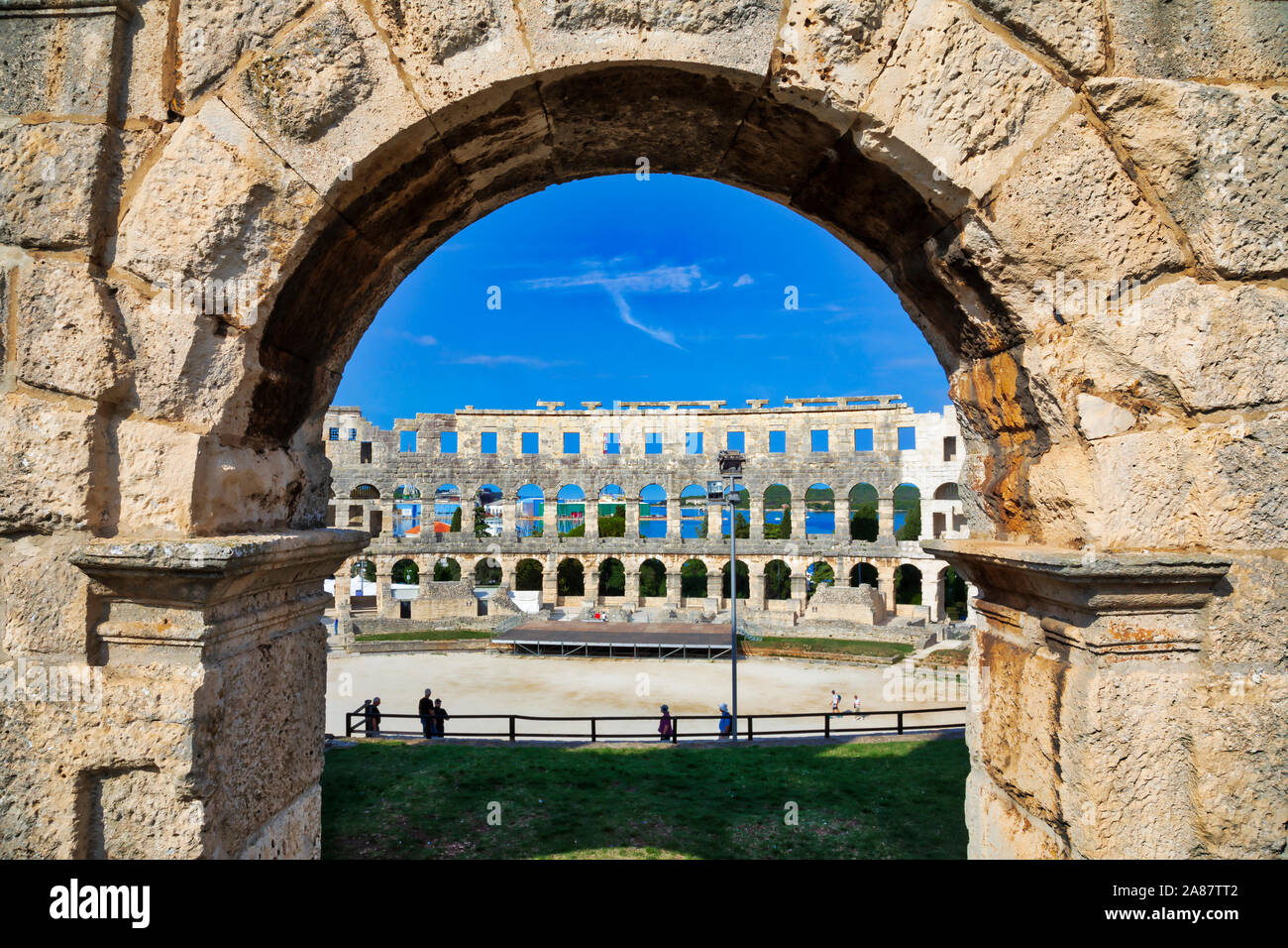 Arena in Pula, Croatia. Ruins of the best preserved Roman amphitheatre ...