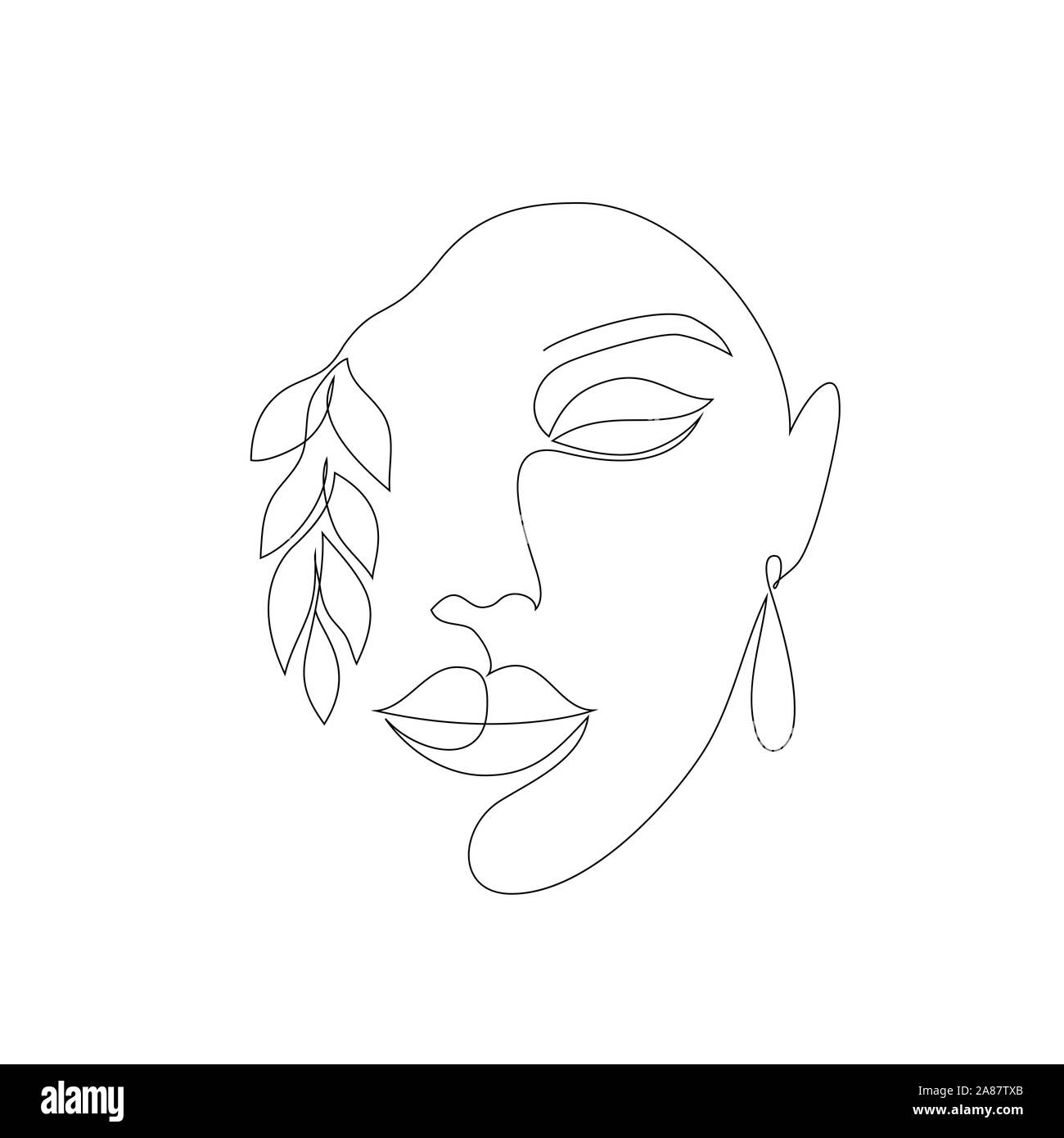minimal woman face Stock Vector Image & Art - Alamy