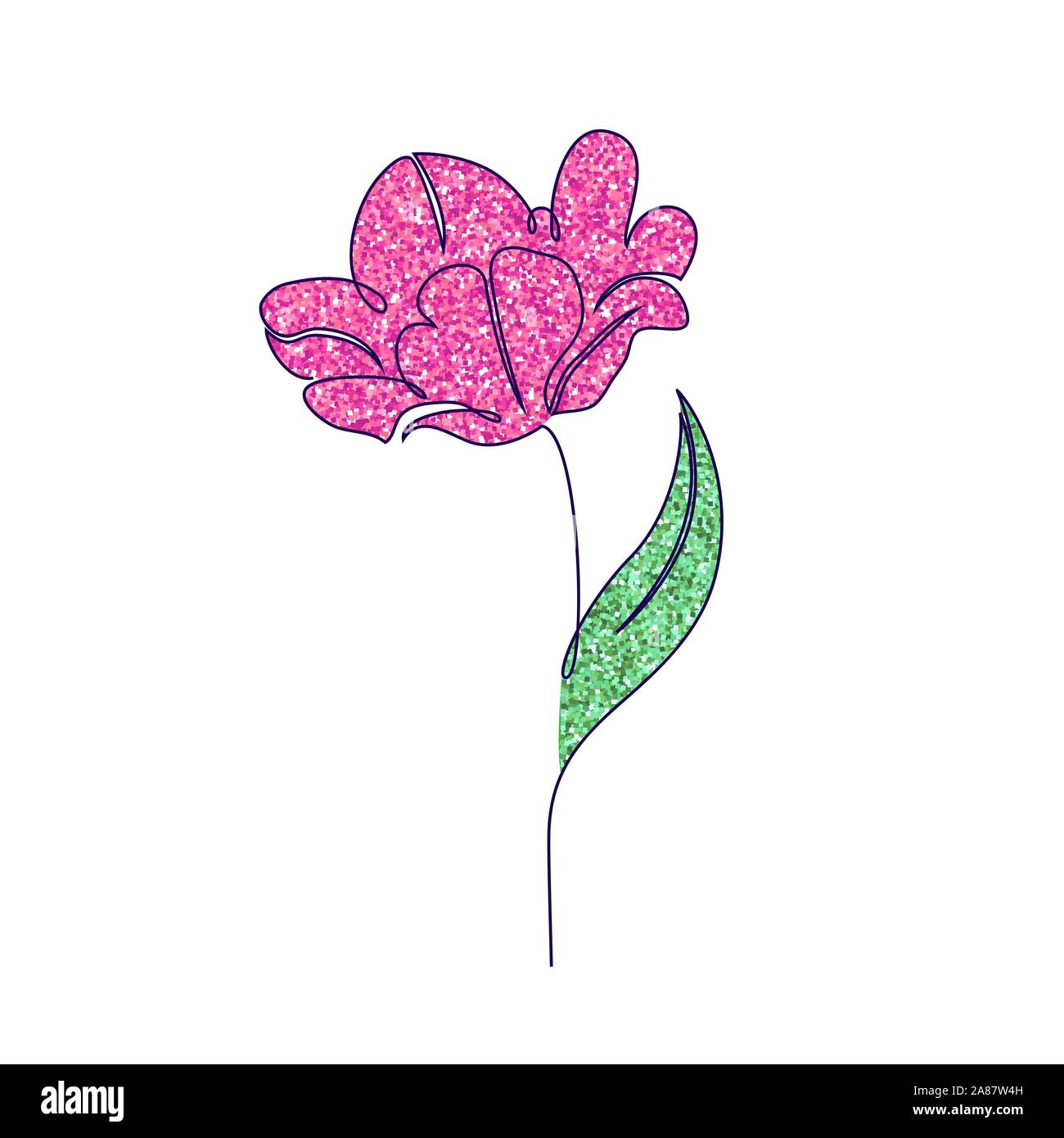 Tulip flower one continuous Stock Vector Images - Alamy