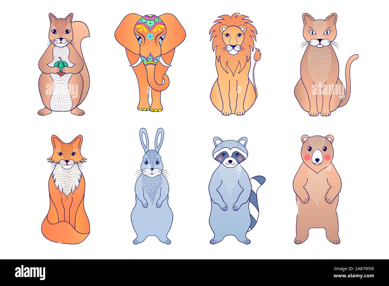 hand drawn animals Stock Vector Image & Art - Alamy