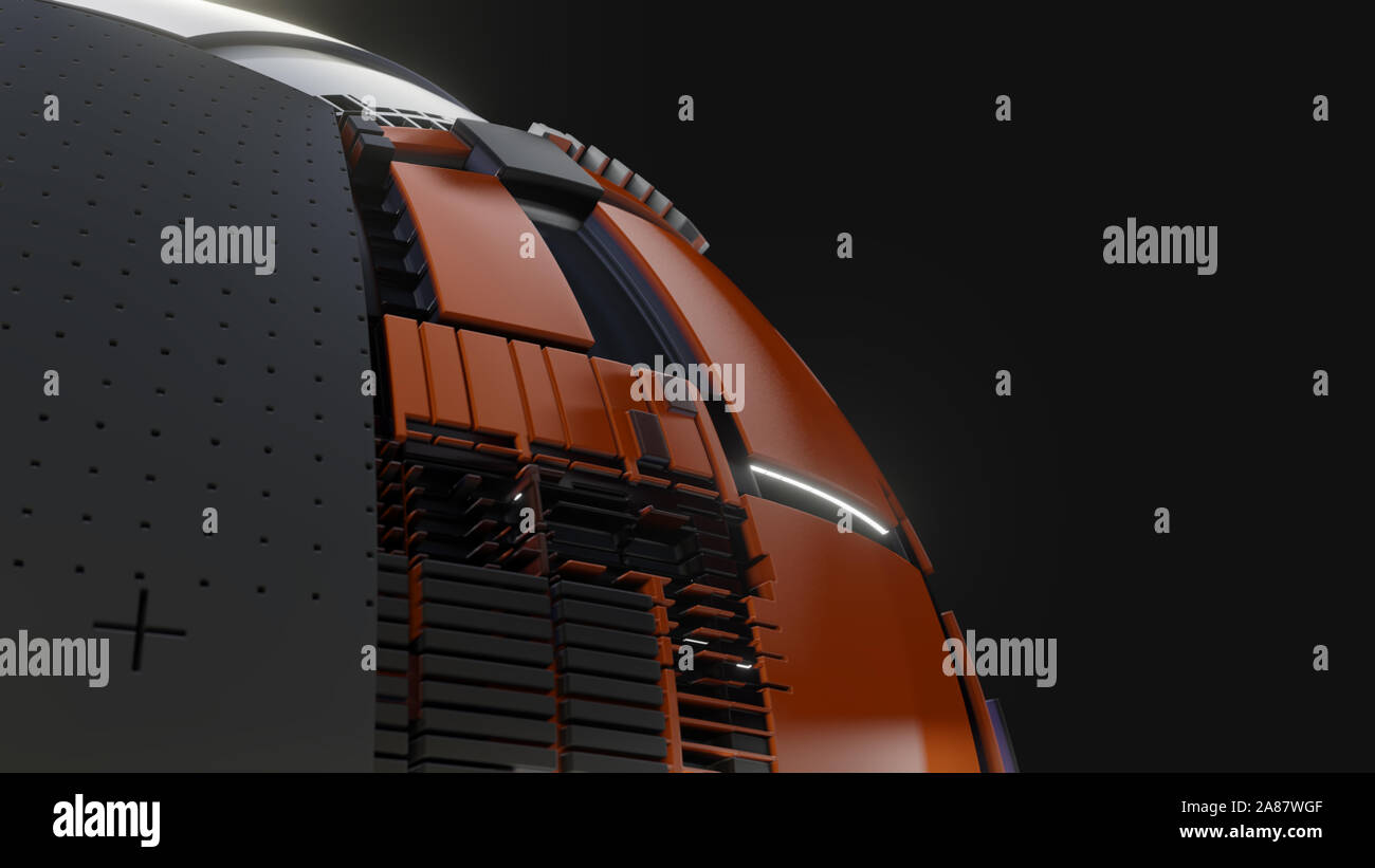 Abstract Hardsurface Sci-Fi Technology Sphere. Space Station Or ...