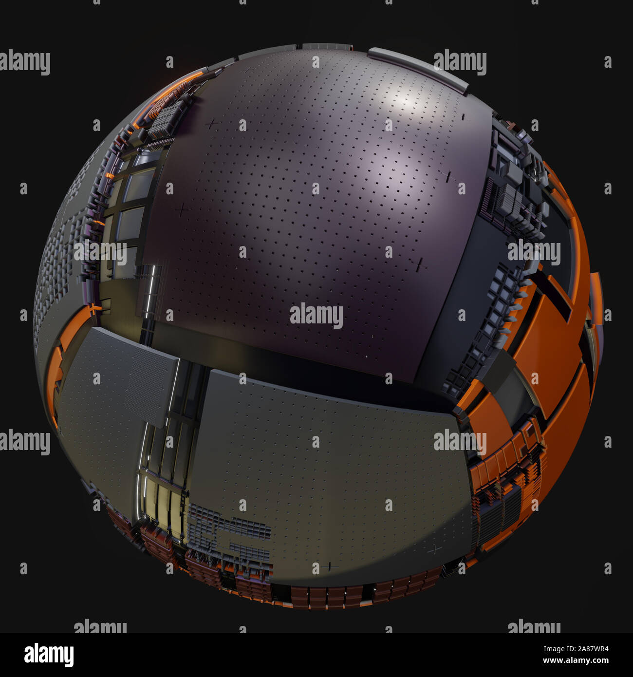 Abstract Hardsurface Sci-Fi Technology Sphere. Space Station Or ...