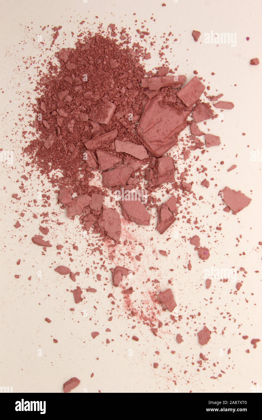 This is a photograph of Rose Pink powder Blusher isolated on a White ...