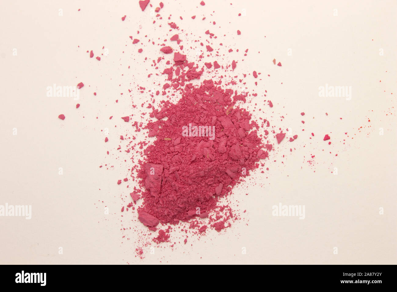 This is a photograph of Pink powder Blusher isolated on a White ...