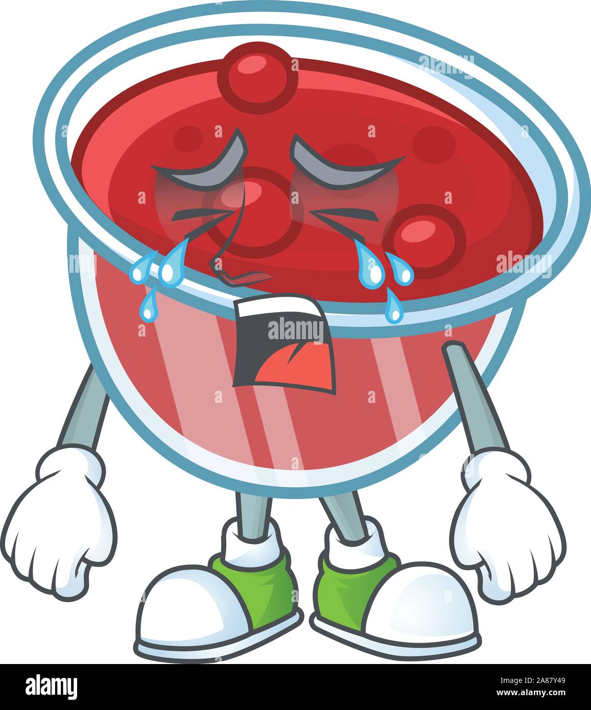 Fresh canberries sauce with crying cartoon character Stock Vector Image ...