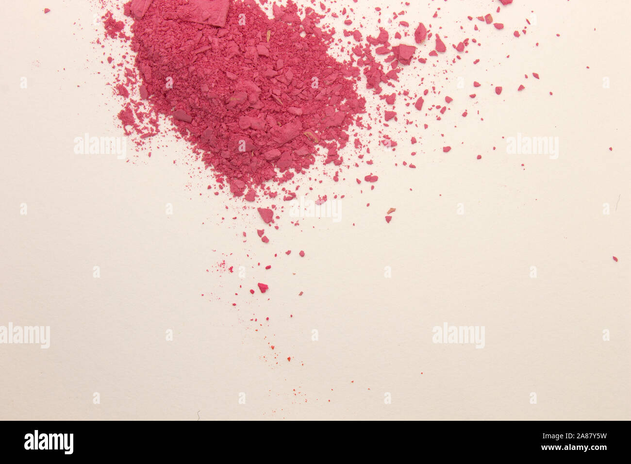 This is a photograph of Pink powder Blusher isolated on a White ...