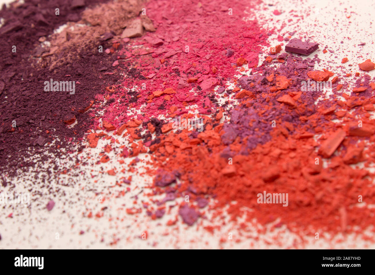 This is a photograph of colorful powder blusher isolated on a White ...