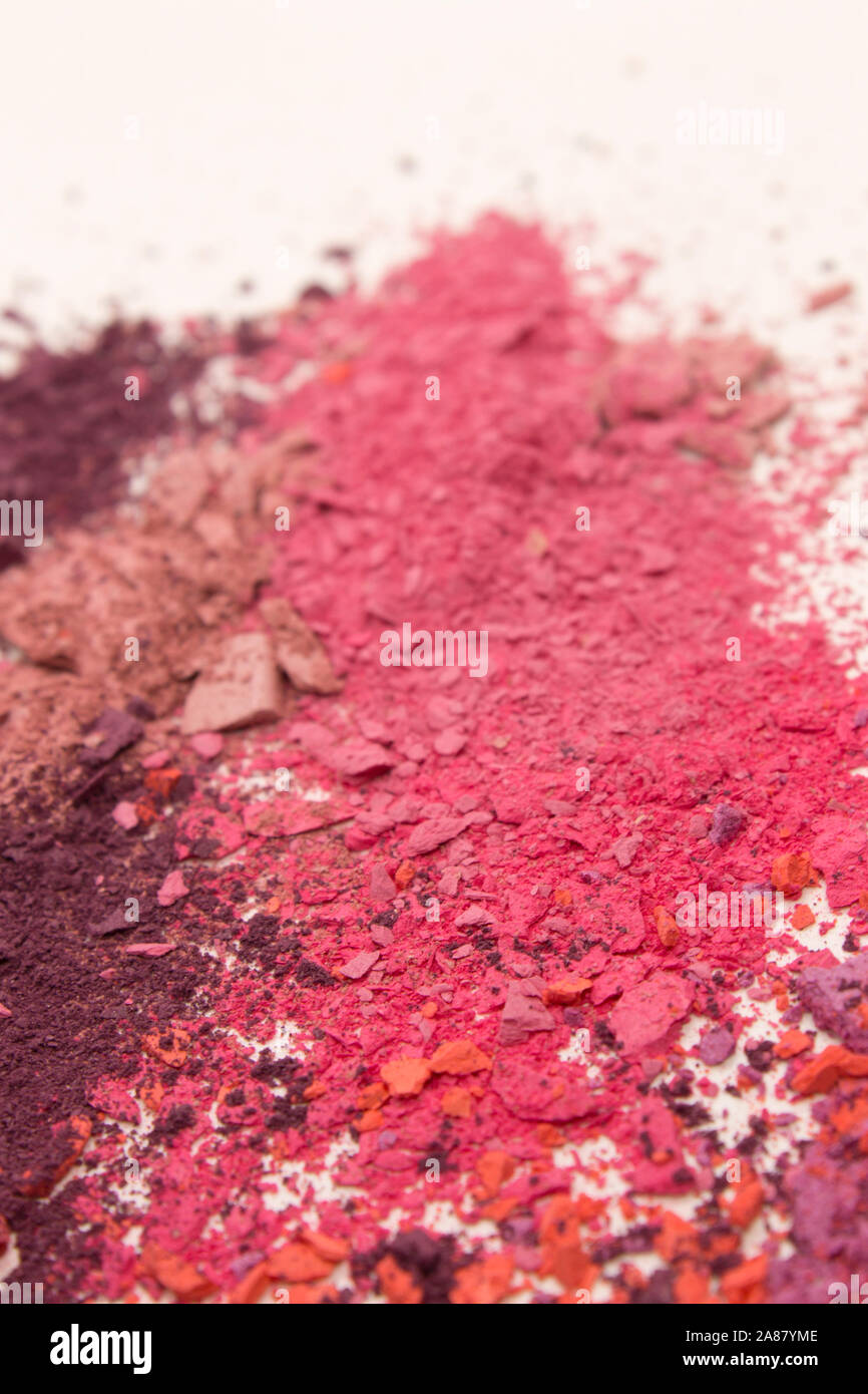 This is a photograph of colorful powder blusher isolated on a White ...