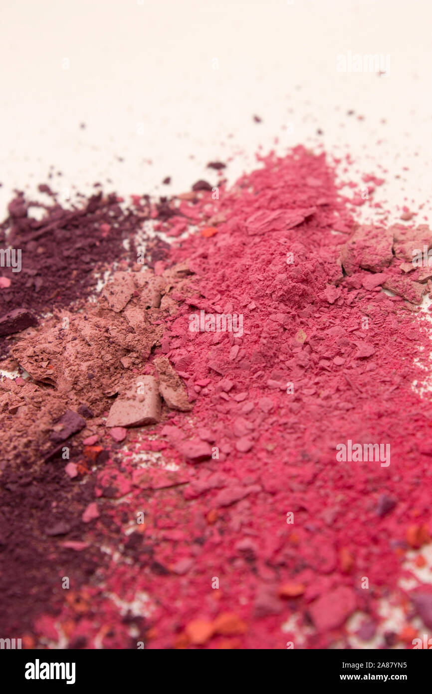 This is a photograph of colorful powder blusher isolated on a White ...
