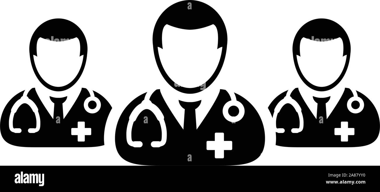 Doctor icon vector group of male physicians person profile avatar for ...