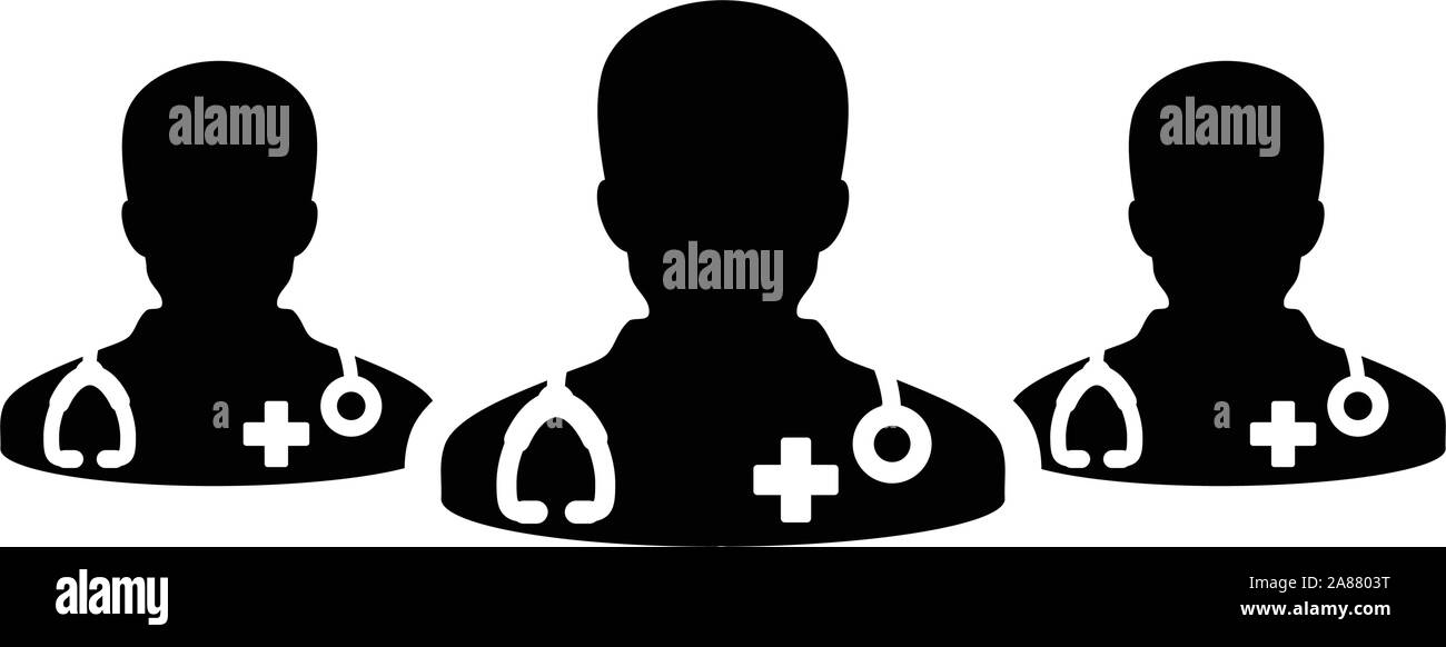 Healthcare Icon Vector Group Of Male Doctors Person Profile Avatar For
