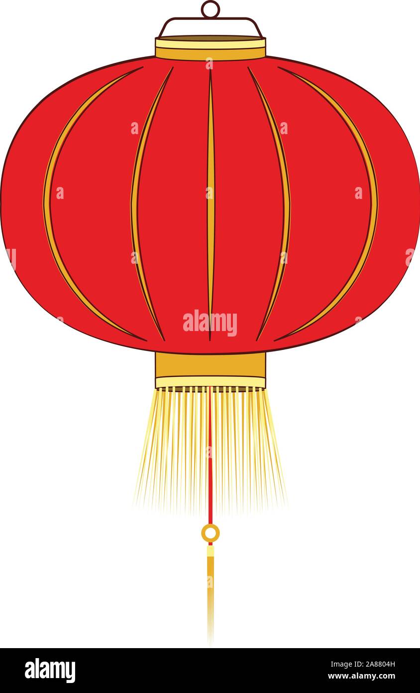Decorative oriental Asian red paper lantern illustration Stock Vector ...