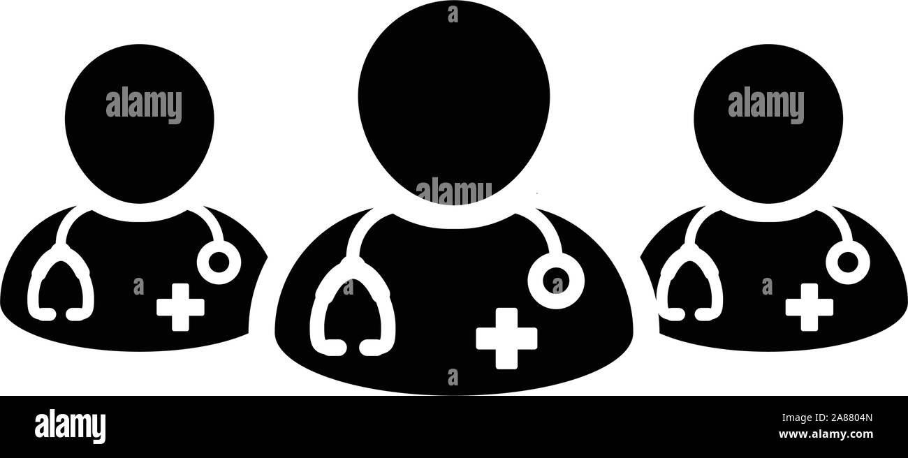 Health consultation icon vector group of male doctors person profile ...