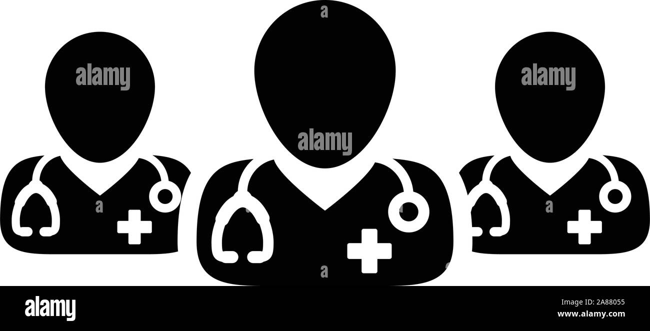 Doctor icon vector group of male physicians person profile avatar for ...